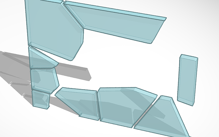 3D design Broken glass 2 - Tinkercad