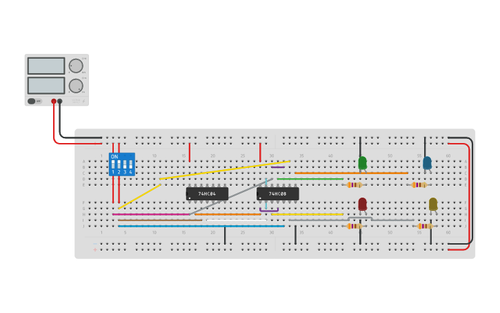 Circuit design 2:4 Decoder - Tinkercad