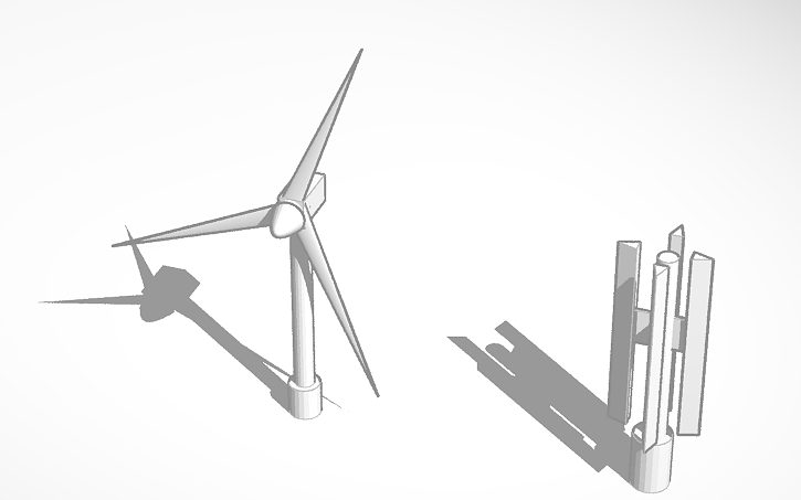 3D design kelvin santos-wind turbine and vertical wind turbine - Tinkercad