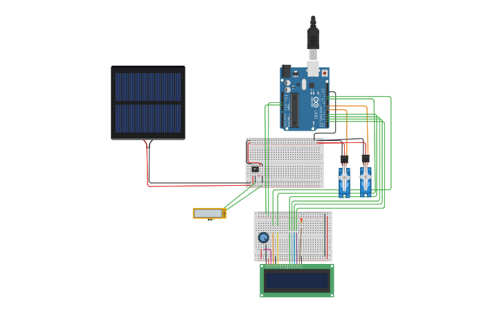 Circuit design Solar intelligence - Tinkercad