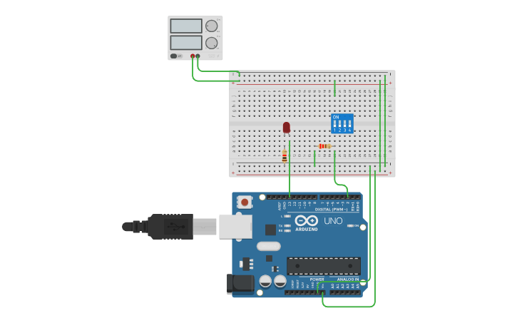 Circuit design UN SOLO LED EN ARDUINO - Tinkercad