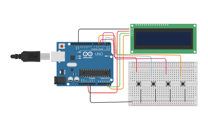Circuit design SNAKE GAME - Tinkercad