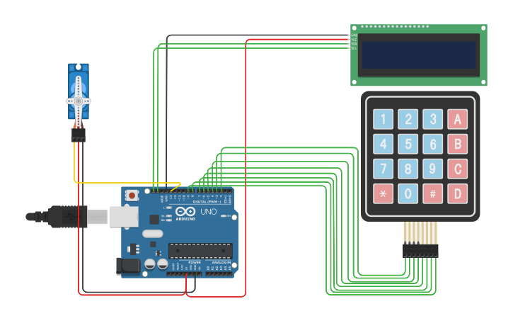 Circuit design T- Servo - password - Tinkercad