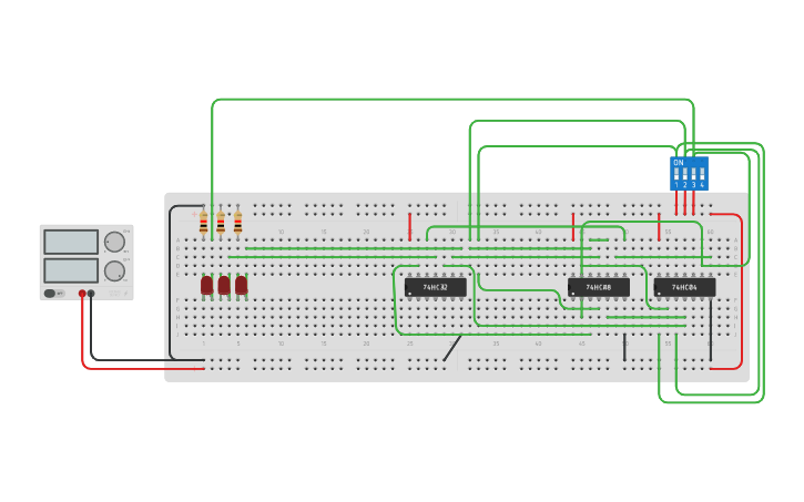 Circuit design Binary to Gray converter | Tinkercad