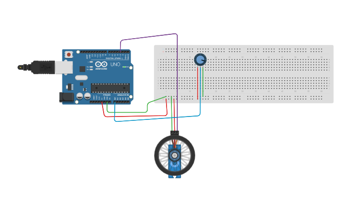 Circuit design ServoMotor_Potentiometer - Tinkercad Circuit design ServoMotor_Potentiometer - Tinkercad