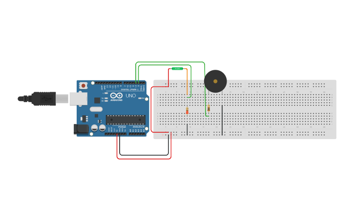 Circuit design Tilt Sensor with Buzzer - Tinkercad
