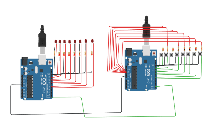 Circuit design UN BYTE POR COMUNICACION SERIAL - Tinkercad
