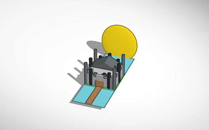 3D design The sunset over the castle on the hill - Tinkercad