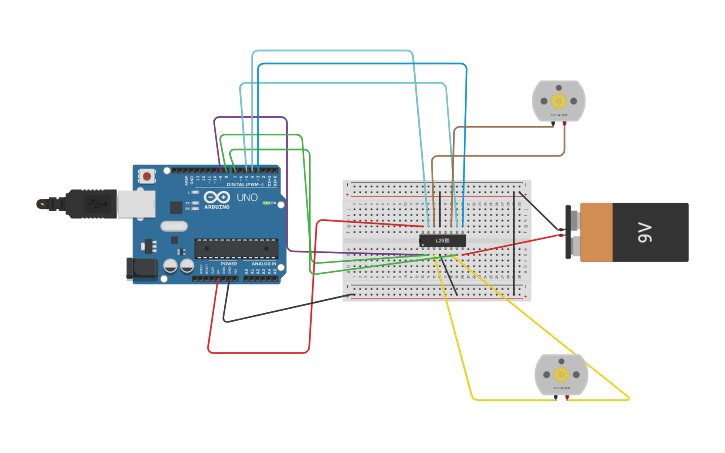 Circuit design Motor Driver | Tinkercad