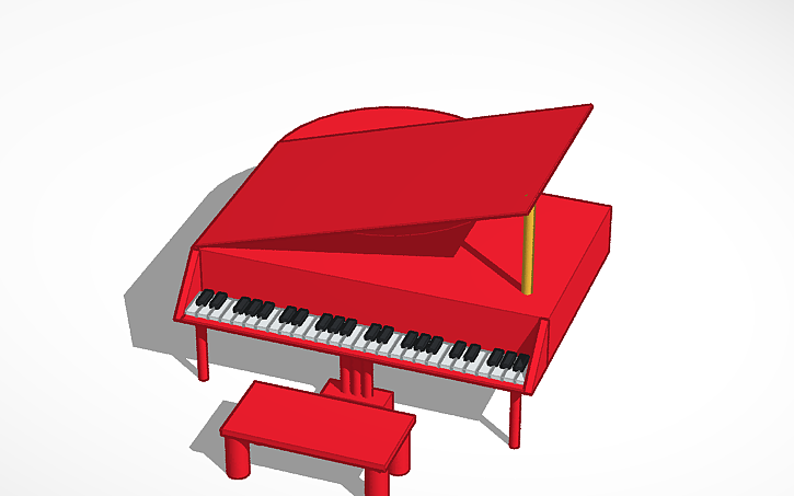 3D design Red Piano - Tinkercad