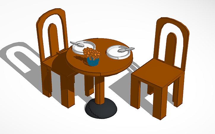 3d Design Table And Chairs Tinkercad
