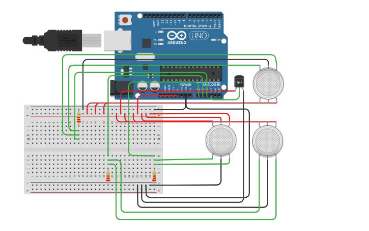 Circuit design Multiple Gas-Temp-sensors-Draft-Nathan | Tinkercad