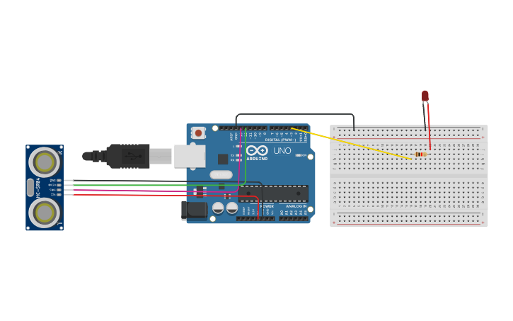 Circuit Design Ping Ultrasonic Range Finder Tinkercad