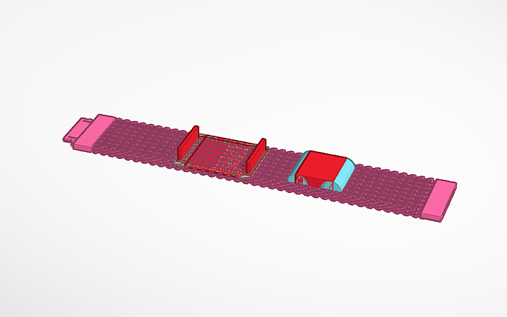 3D design Low profile Watchy strap - Tinkercad