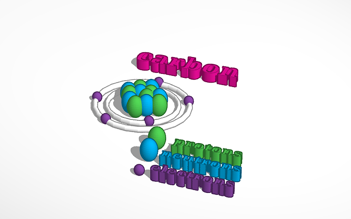 3D design carbon atom - Tinkercad