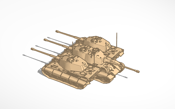 3D design Super Tiger II - Tinkercad