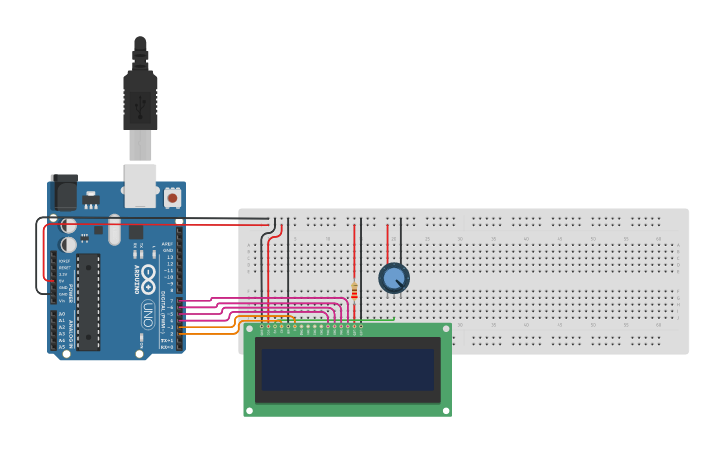 Circuit Design Lcd 16x2 Tinkercad