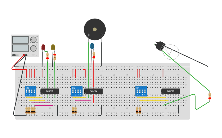 Circuit design 05 Logic Gates [ Or - NOT - Nor ] - Tinkercad