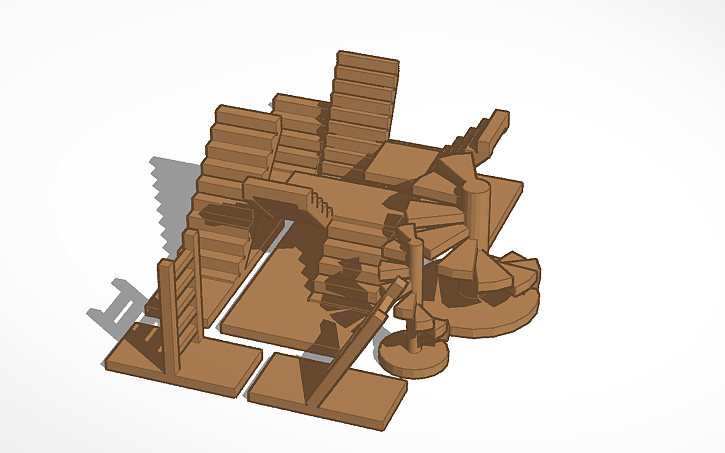 3D design Miniture Stairs and Ladders | Tinkercad