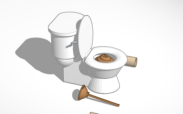 3D design Poop toilet - Tinkercad