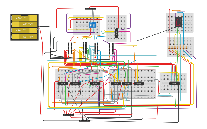 Circuit design circuito 7 segmentos A - Tinkercad