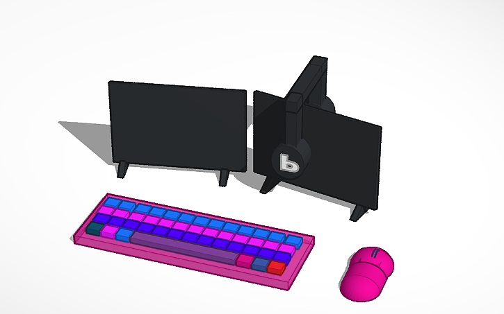 3D design gaming setup - Tinkercad