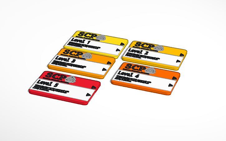 3D design SCP Cards - Tinkercad