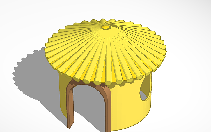 3D design Straw Roof - Tinkercad
