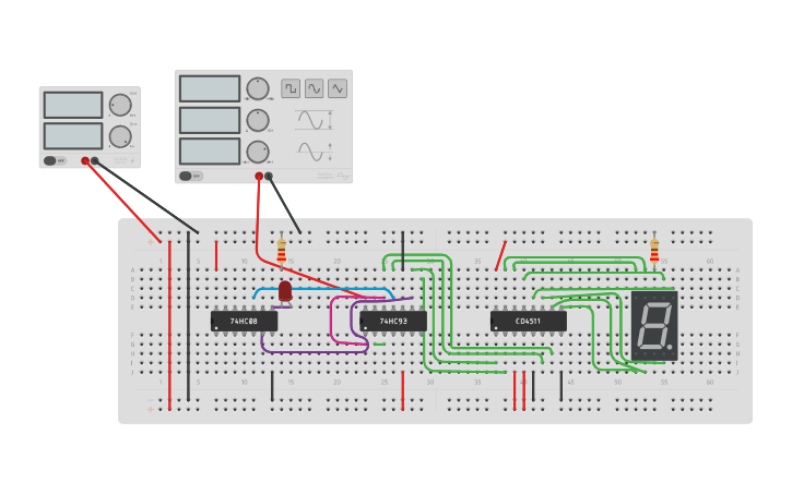Circuit design contador de 0 a 9 - Tinkercad Circuit design contador de 0 a 9 - Tinkercad