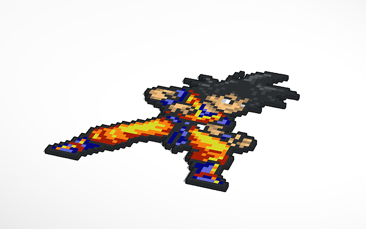 3D design 8-bit Goku - Tinkercad