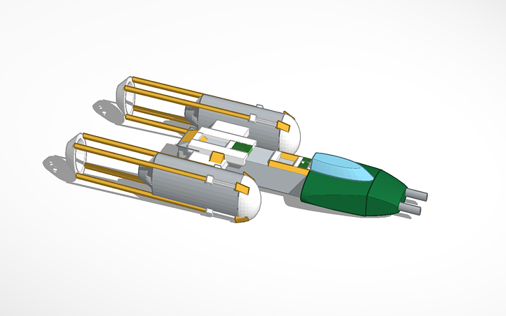 3D design Yecco Rayane Y wing fighter - Tinkercad