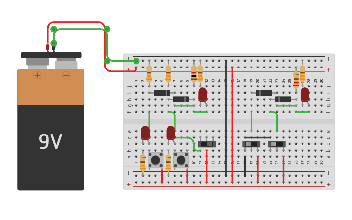 Circuit design Diode Logic Gates OR/AND | Tinkercad
