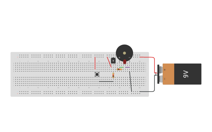 Circuit design Water Over-flow Alarm - Tinkercad
