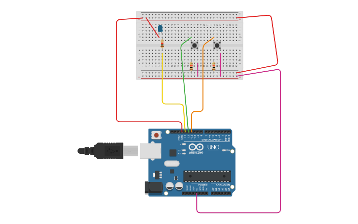 Circuit design NAND GATE - Tinkercad