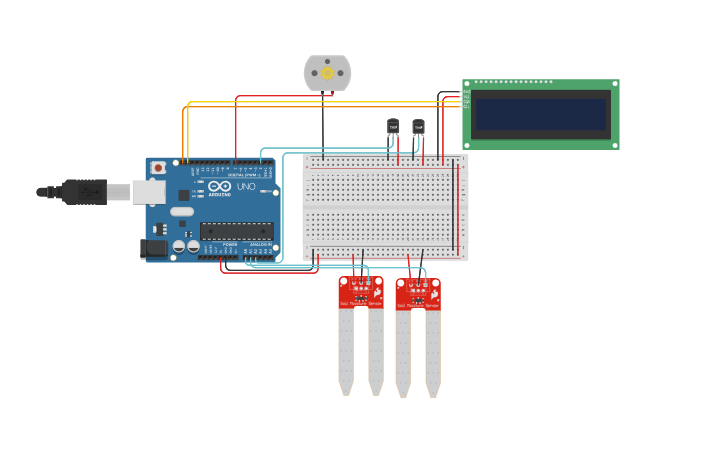 Circuit design V2 - PROYECTO - Riego automático con Arduino - Tinkercad
