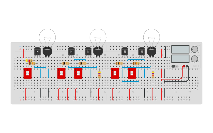 Circuit design Logic NOT AND OR | Tinkercad