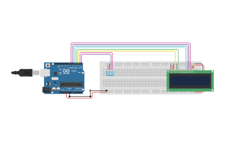 Circuit design BLUETOOTH AND LCD BLUEPRINT - Tinkercad