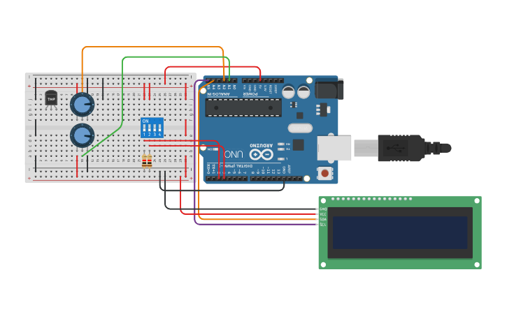 Circuit design I2C - Data - Tinkercad