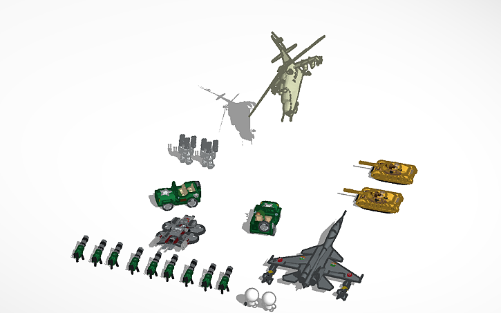 3D design Military base - Tinkercad