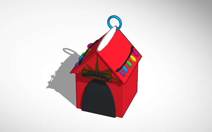 3D design Snoopy Dog House Ornament - Tinkercad