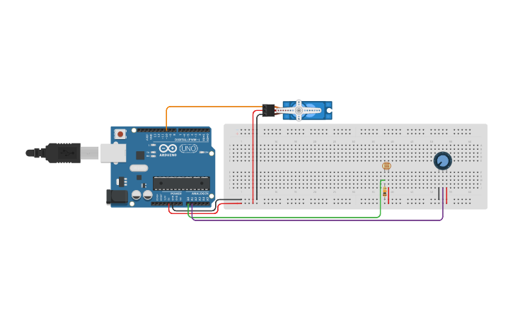 Circuit Design 9 Эксперимент Умные жалюзи Tinkercad