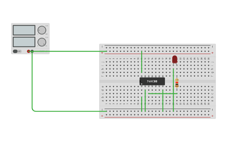 Circuit design NAND Gate | Tinkercad
