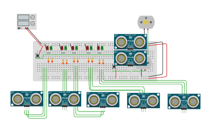 Circuit design Smart car park | Tinkercad