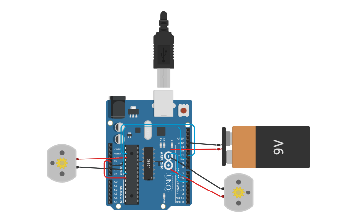 Circuit design Dc motors - Tinkercad
