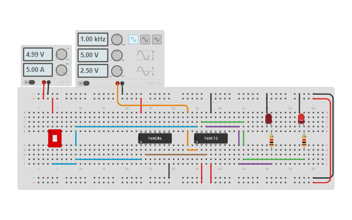 Circuit Design D Ff Using Jk Ff Tinkercad