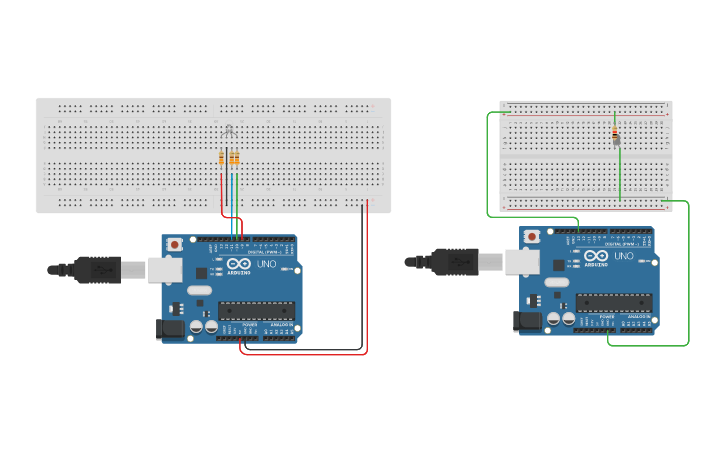 Circuit design LED RGB | Tinkercad