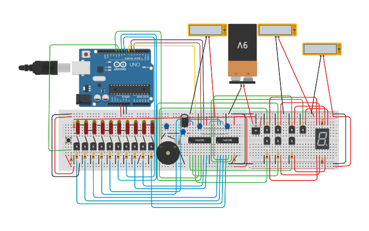Circuit design Roleta com Arduino | Tinkercad