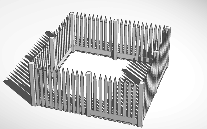 3D design Maliks Picket fence - Tinkercad