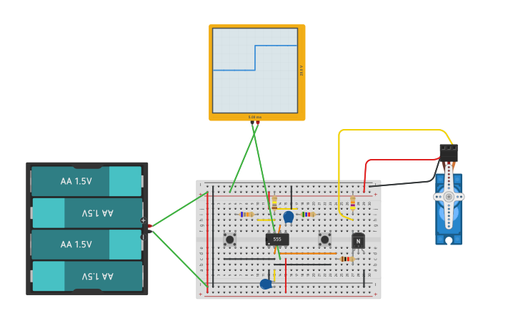 Circuit Design Servo Motor Control Using 555 Timer Tinkercad