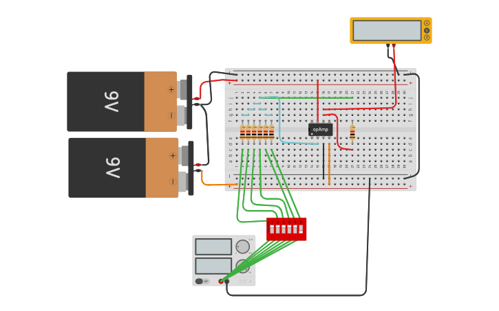 Circuit design DAC - Tinkercad